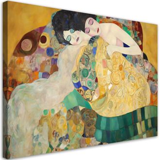 Feeby Bilder Abstrakt Gustav Klimt AI 120x80 cm 1 tlg Modern Leinwandbilder Bild auf Leinwand Kunstdruck Wand Bild Wanddeko Design Schlafzimmer B&uuml;ro Flur Ho