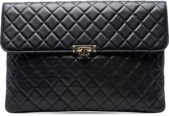 Chanel Clutches - Large Quilted Caviar Golden Class O Case Clutch - Gr. unisize - in Schwarz - für Damen