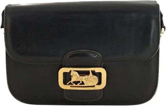 Celine Sac &agrave; bandouli&egrave;re en cuir noir