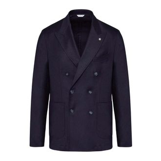 Manuel Ritz Ungef&uuml;tterter Zweireiher - - Jackets - Herren - Blau - 3XL