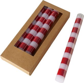 Boltze Stripy Stabkerze rot weiß 20cm 4tlg