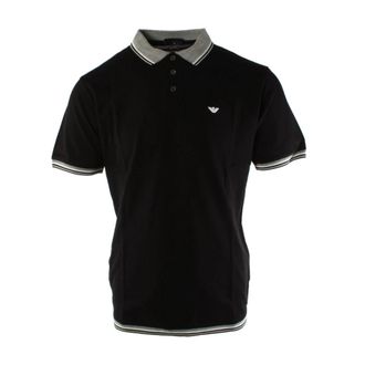 Armani Logo Baumwoll-Polohemd - - Tops - Herren - Schwarzk - S