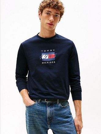 Tommy Hilfiger T-shirt en jersey à manches longues et drapeau