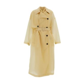 Sportmax Femme, Manteaux, Jaune, Taille: 36 FR Fata Trench Coat