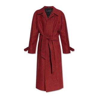 Balenciaga Hahnentrittmuster Mantel - - Coats - Damen - Rot - M