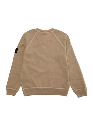 Stone Island Boys Hooded Sweatshirt Beige Cotton Hoods & Sweatshirts