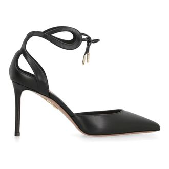 Aquazzura Femme, Chaussures, Noir, Taille: 37 EU Escarpins en cuir &agrave; bout pointu