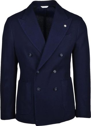 Manuel Ritz Homme, Costumes, Bleu, Taille: M Veste Crois&eacute;e