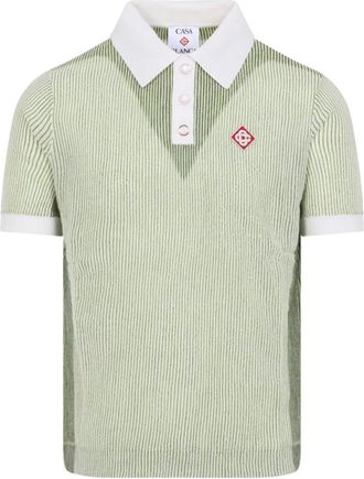 Casablanca Homme, Tops, Vert, Taille: S Polo &agrave; Rayures Verticales