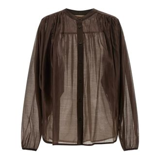 Twinset Femme, Blouses et Chemises, Brun, Taille: 44 FR Fluid Voile Shirt