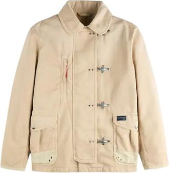 Fay Homme, Vestes, Beige, Taille: M Robe en polyester Composition Coton Mod&egrave;le