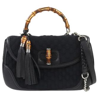 Gucci Pre-owned Microsima New Bamboo 2way Shoulder Bag - Femme - Pre-owned - Noir - Taille: ONE Size