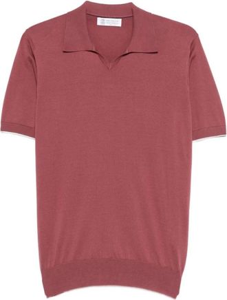 Brunello Cucinelli Homme, Tops, Rose, Taille: 2XL T-shirt col en V