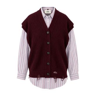 SOLOTRE V-Ausschnitt Strickware - - Knitwear - Damen - Rot - S
