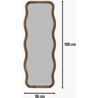 Hanah Home Miroir en bois Aror - 50 x 160 cm - Marron