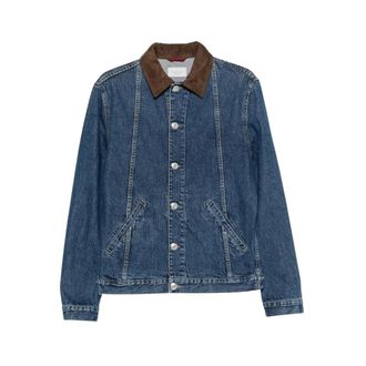 Brunello Cucinelli Denimjacke mit Wildleder-Kragen - - Jackets - Herren - Blau - S