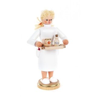 Dregeno Seiffen eG Räuchermännchen Krankenschwester - 21 cm
