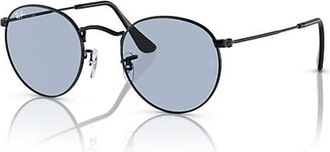 Ray-Ban Round Metal Sonnenbrillen Schwarz Fassung Blau Glas 50-21