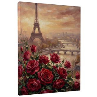 Generic Romantische rote Rose, Leinwand-Kunst, elegante Blumendrucke, Vintage-Stil, Heimdekoration f&uuml;r Wohnzimmer, Schlafzimmer, Esszimmer, gewickelte Leinwan