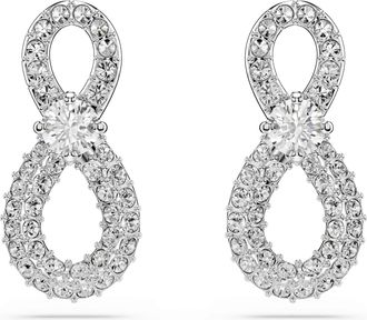 Swarovski Hyperbola Ohrstecker, Rundschliff, Pav&eacute;, Unendlichkeit, Wei&szlig;, Rhodiniert