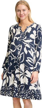 Betty Barclay Damen Tunikakleid Langarm 44, Dunkelblau/Weiß