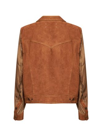 Maison Margiela Womens Suede Jacket Brown Goatskin Bomber