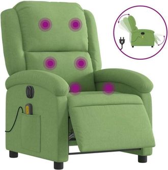 vidaXL Massagesessel Elektrisch Hellgr&uuml;n Samt vidaXL