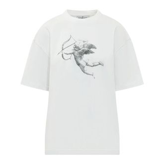 Fiorucci Relaxed Graphic T-Shirt - - Tops - Damen - Wei&szlig; - M