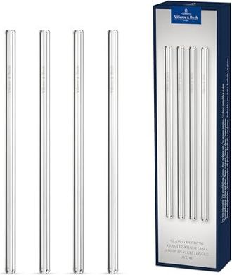 Villeroy & Boch Purismo Bar, Glas-Trinkhalm lang, Set 4-tlg., 20cm, Kristallglas