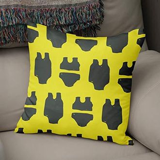 Bonamaison Le Jardin du Lin Kissen Zierkissenbezug Kissenbezug, Neongelb & Rauch Dekoration, Weich Bequem, Für Zuhause Autos Büro Sofa Wohnzimmer Couch Schlafzim