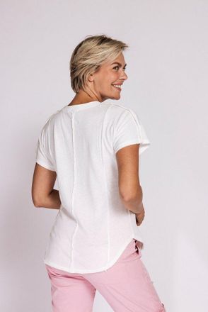Zhrill Kurzarmshirt ROSAY mit ausgefransten Details