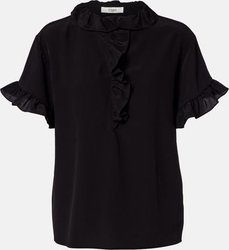 Chlo&eacute; Chlo&eacute; Top en cr&ecirc;pe de chine et soie