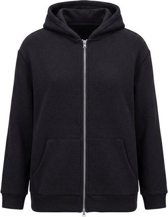 Ulla Popken Sweatjacke Sweatjacke Kunstfellbesatzfutter Kapuze Langarm