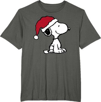 Peanuts Weihnachtsm&uuml;tze Snoopy Halbarm T-Shirt