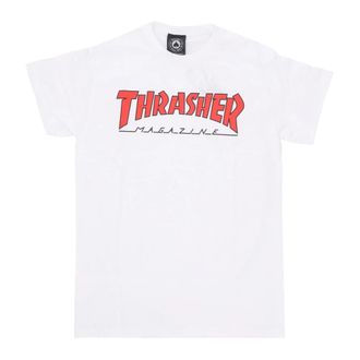 Thrasher Wei&szlig;/Rot Tee Kurzarm Baumwoll T-shirt - - Tops - Herren - Wei&szlig; - L