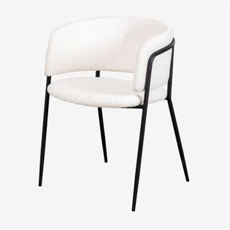 Sklum Sklum - Pack de 4 chaises de salle &agrave; manger rembourr&eacute;es Nalon Noir