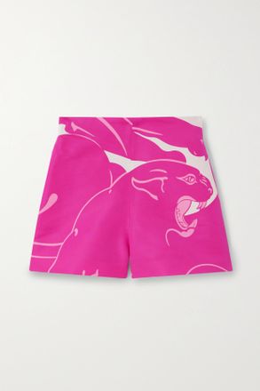 Valentino Garavani Short En Serge De Soie Imprim&eacute;e - Rose