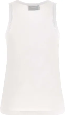 Coperni Logo-Embroidered Cotton-Modal Tank Top - white