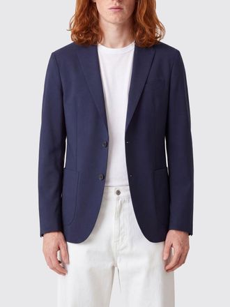 HUGO BOSS Blazer droit en polyester stretch &agrave; revers crant&eacute; et poches plaqu&eacute;es