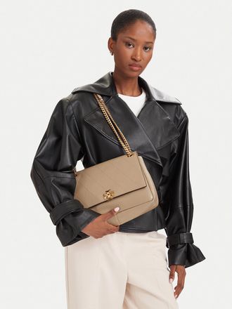 Tory Burch Handtasche Tory Burch Charlie Quilted Shoulder Bag 185828 Creme