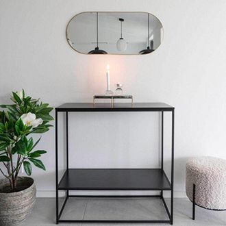 M&S Collection M&s - Miroir ovale 35x80 cm en acier laiton