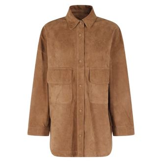 Federica Tosi Femme, Vestes, Brun, Taille: 36 FR Veste Chemise en Daim