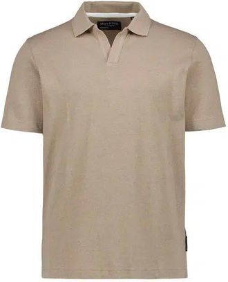 Marc O'Polo Herren Polo-Shirt beige Baumwolle-Leinen