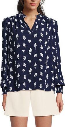 Lands End Bluse mit Tunika-Ausschnitt, Damen, Größe:32-34 regular, Blau, Viskose, by Lands End