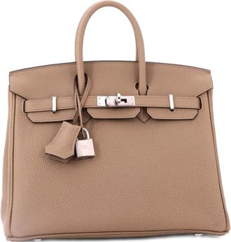 Herm&egrave;s Birkin Handbag Brown Togo with Palladium Hardware 25 tote bag - Nude