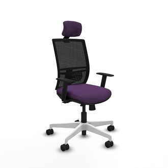 Piqueras y Crespo Drehstuhl mit 1D-Armen, h&ouml;henverstellbarer Lendenwirbelst&uuml;tze und h&ouml;henverstellbarem Kopfteil, ausgestattet mit Syncro/Traslack und Schneideschaum, Sc