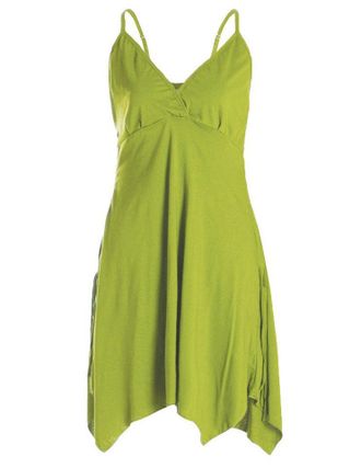 vishes Sommerkleid Damen Bio-Baumwolle Spaghettitr&auml;ger-Kleid Hippie, Ethno, Goa Style