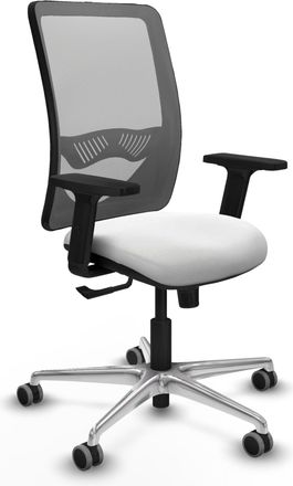 Piqueras y Crespo Computerstuhl mit R&auml;dern Zulema mit 2D-Armen, h&ouml;henverstellbare Lendenwirbelst&uuml;tze, ausgestattet mit 3 Positionen und Schneidschaum, Grau/Wei&szlig;