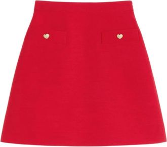 Valentino Garavani Femme, Jupes, Rouge, Taille: 38 FR Crepe Couture Skirt