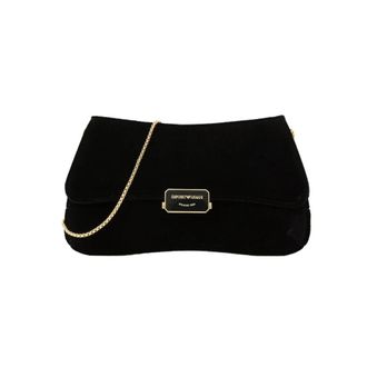 Emporio Armani Velvet Clutch Bag - - Bags - Damen - Schwarzk - ONE SIZE